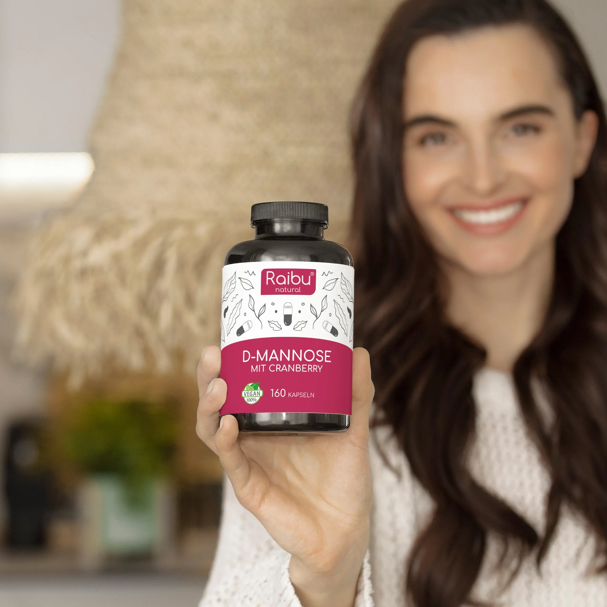 D-Mannose Kapseln mit Cranberry - Vegan & Hochdosiert | Raibu Natural